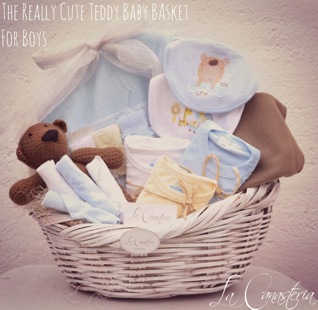 The Really Cute Teddy Baby Basket For Boys - La Canastería Blog