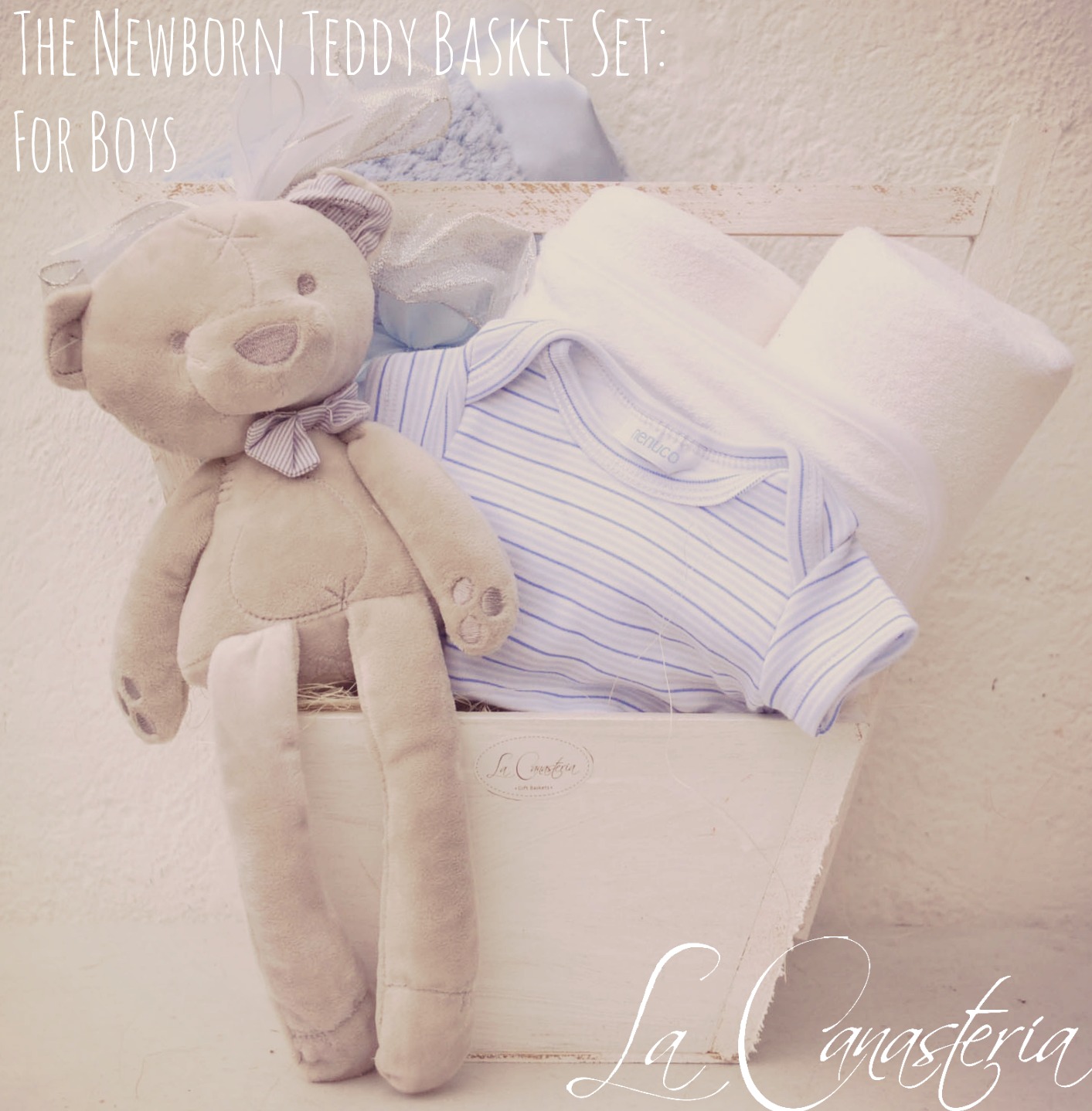 The Newborn Teddy Basket Set: For Boys - La Canastería Blog