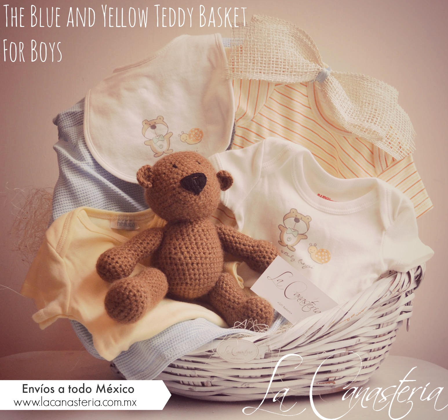 The Blue and Yellow Teddy Basket: For Boys - La Canastería Blog