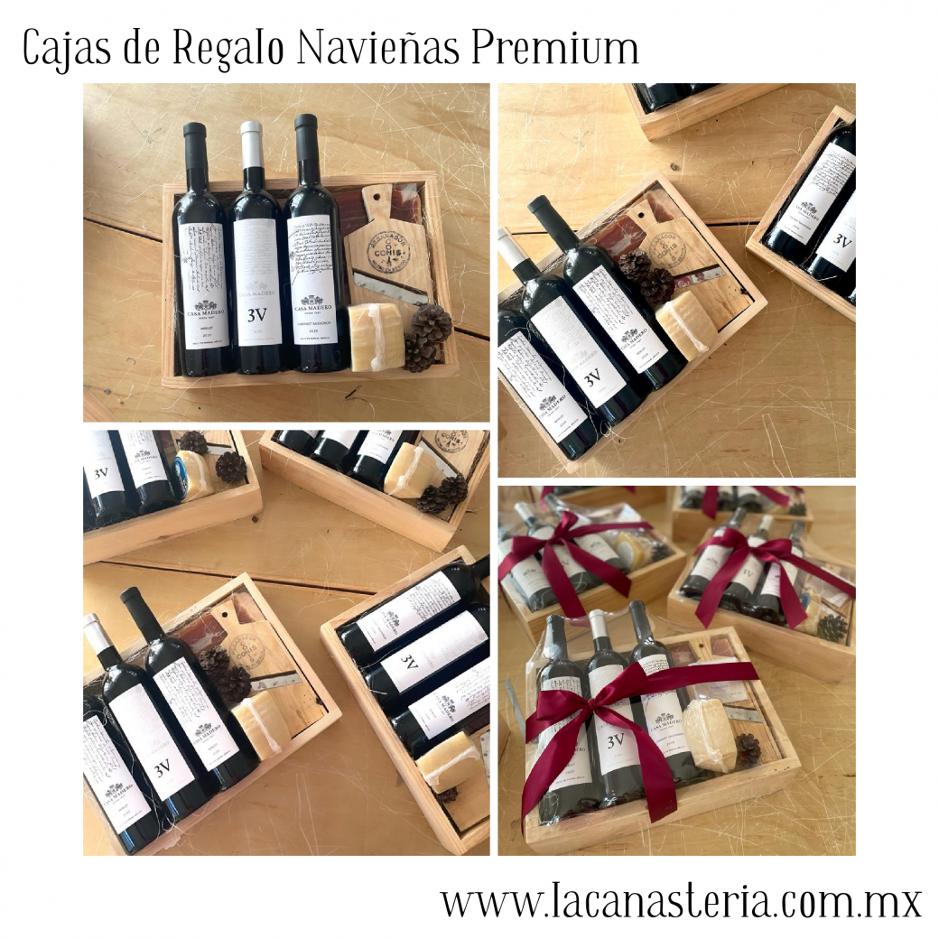 Casa Madero: finas cajas de regalo navideñas para empresas con vino 3V